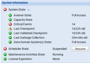 How to rollback to a checkpoint after Avamar crash