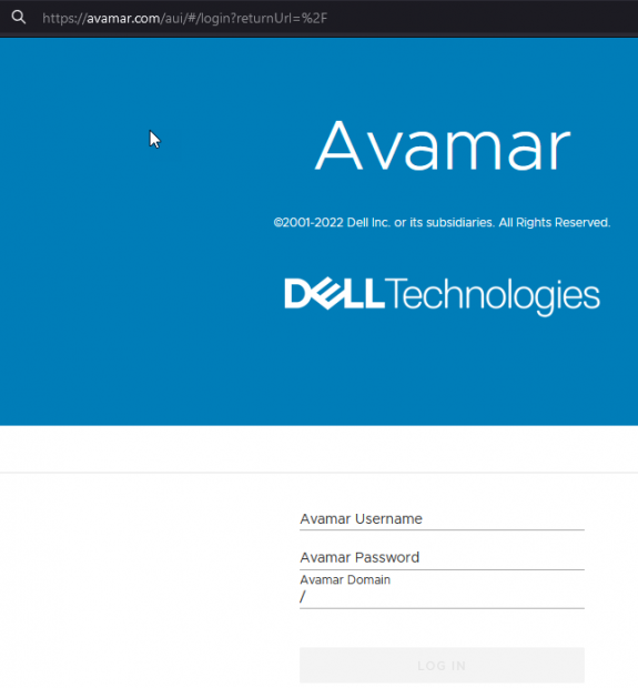 How to fix Avamar Web UI page connection has timed out.